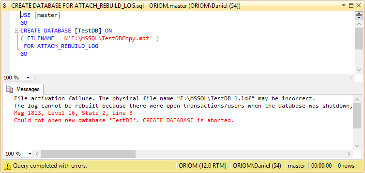 Sql Server Attach Mdf File Without Ldf File In Database Little Programming