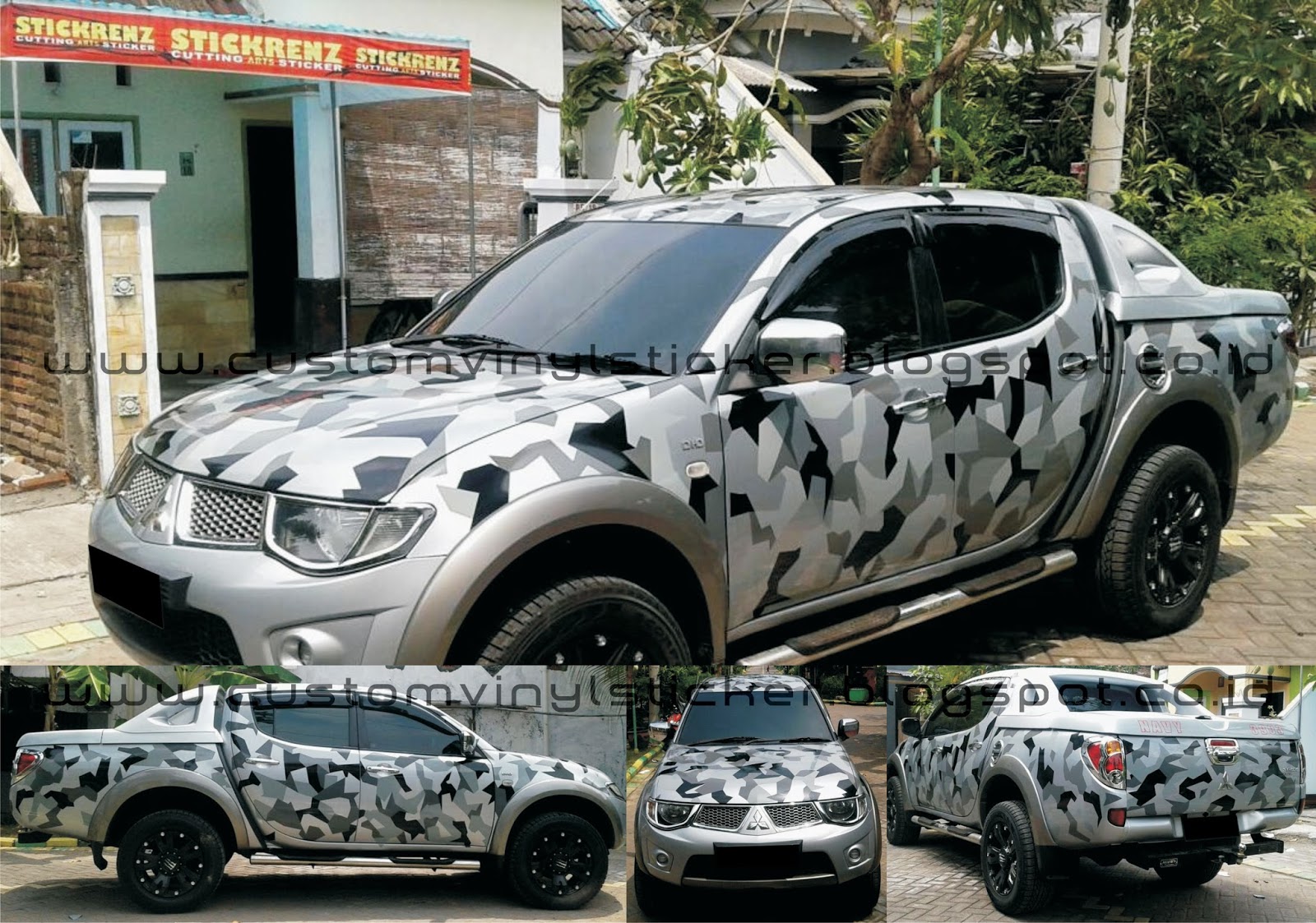 STICKRENZ: Mitsubishi Strada Triton Silver - Custom Black to Grey Navy ...
