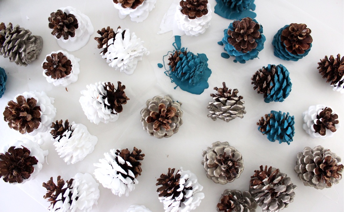 paint-dipped pine cones - MADE EVERYDAY
