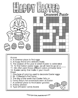 6 Easter Crossword Easy For Kids