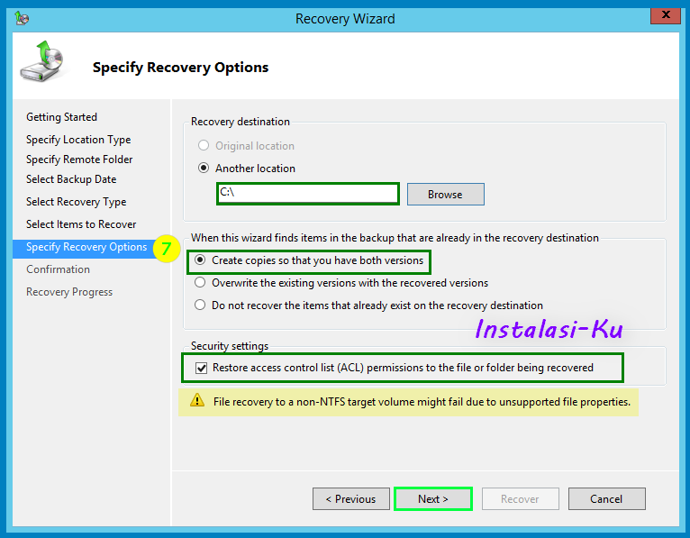 Recover backup Remote Shared Folder | Win Server 2012 - Instalasi - Ku