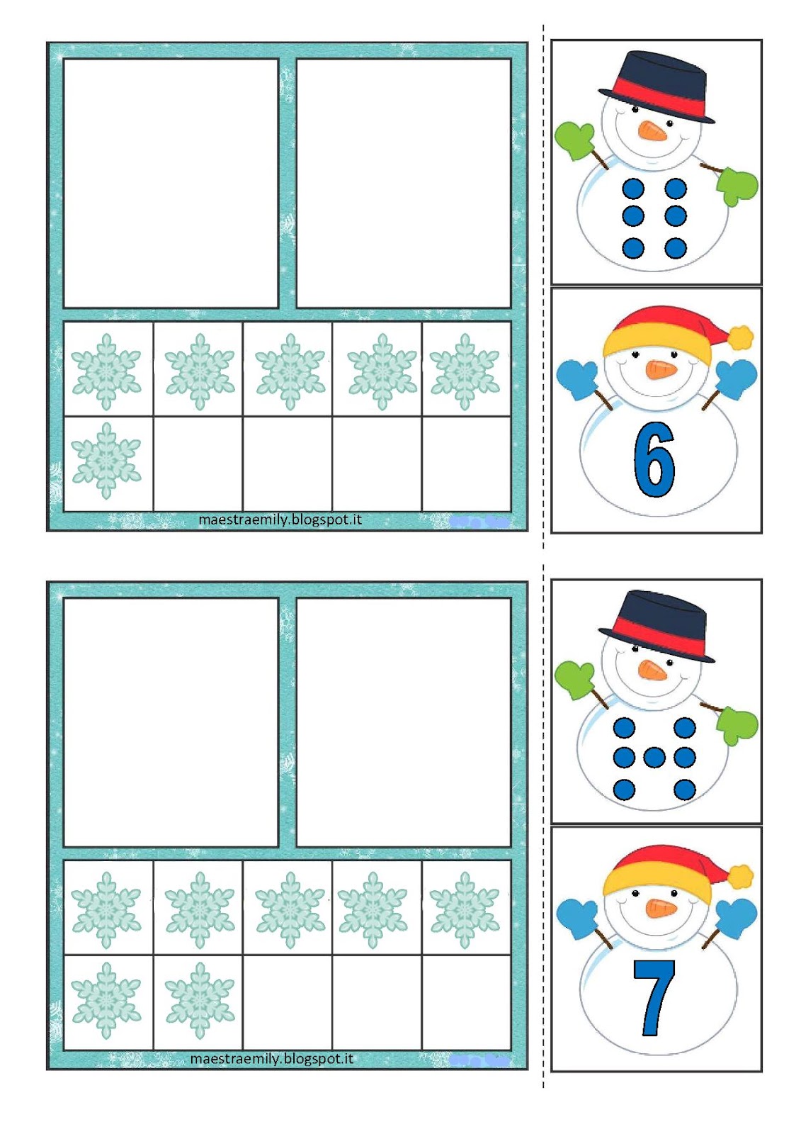 ESOS LOCOS BAJITOS DE INFANTIL: ABN CON MUÑECOS DE NIEVE