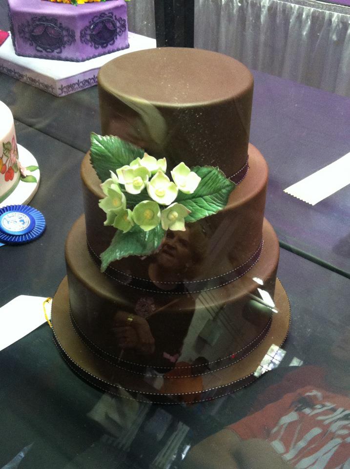 Cakes by Becky: 2012 NC State Fair Entry - Brown Hydrangea Wedding Cake
