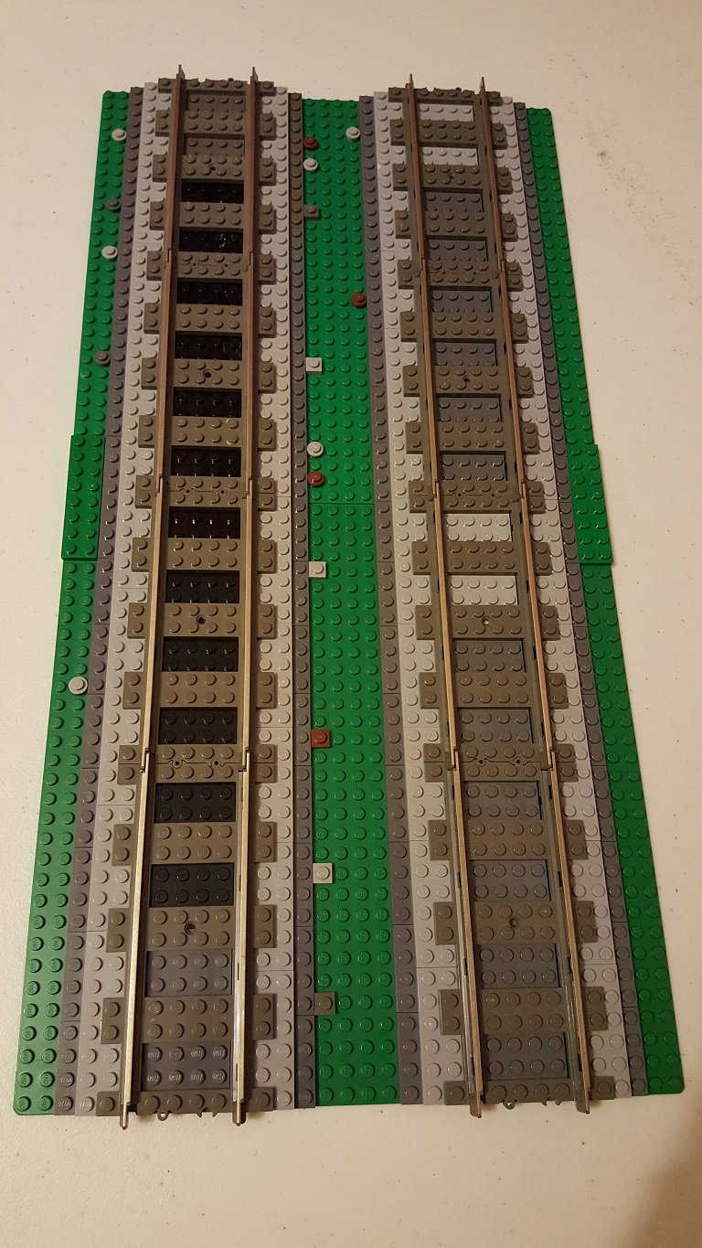 Matt's Lego fun: How to ballast straight Lego train track