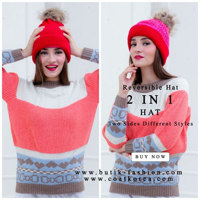 Butik Baju Import: TOPI MUSIM DINGIN - REVERSIBLE HAT JYY171120 ...