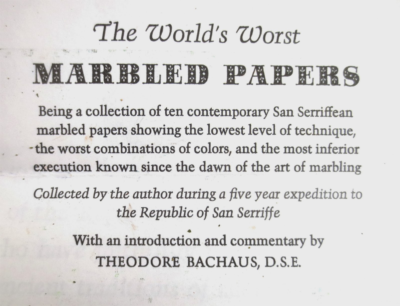 Marbling: The World's Worst Marbled Papers