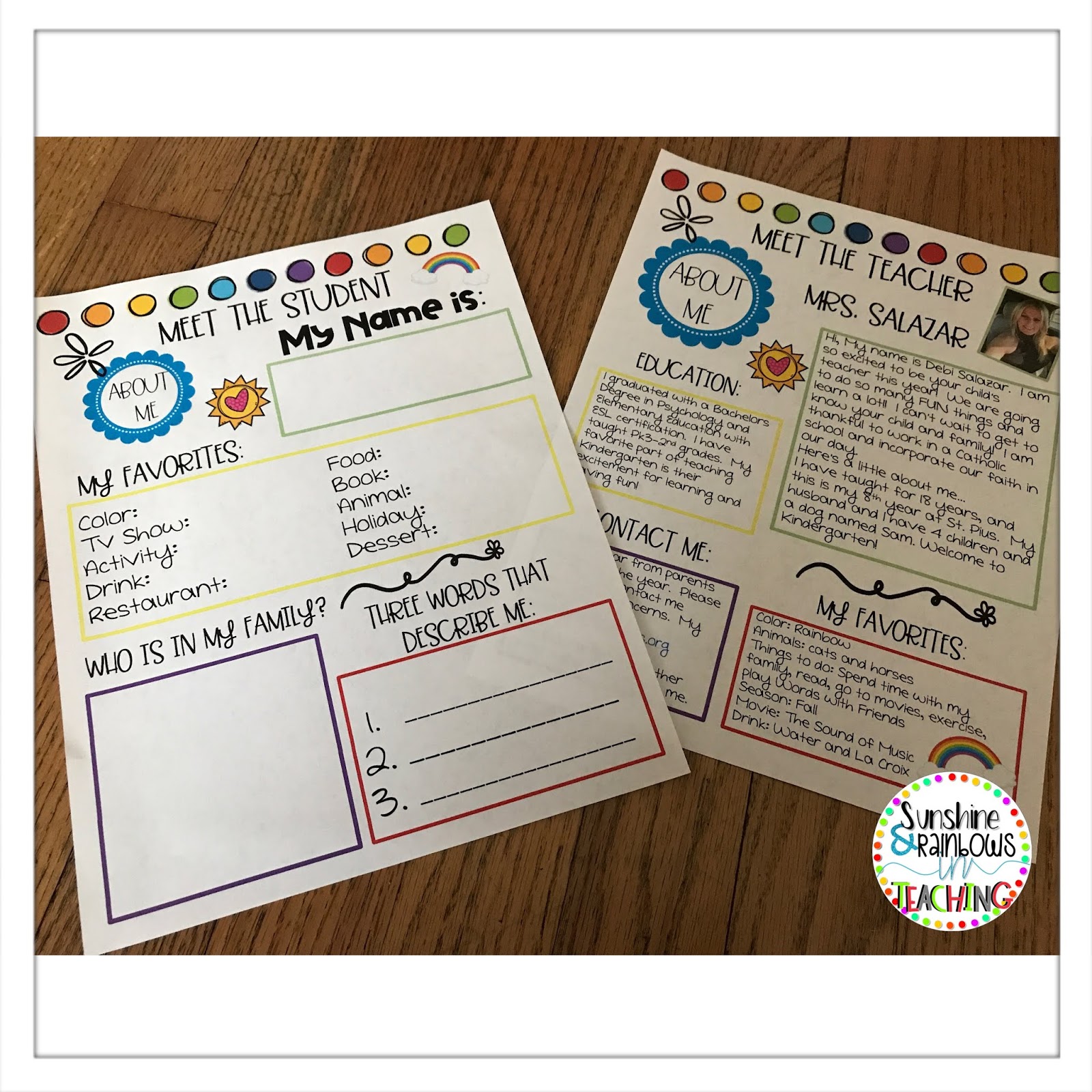 Meet the Teacher | Sunshine and Rainbows in Teaching