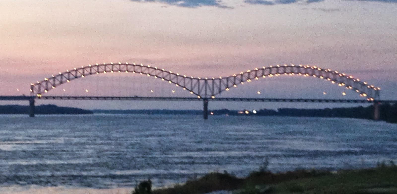 Perfectly Amusing: Memphis bridge and Mississippi River at sunset