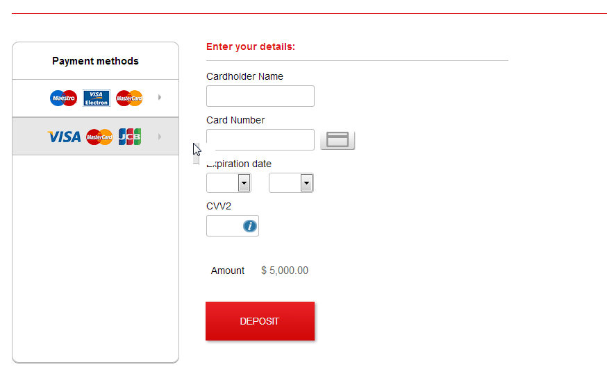 IronFX The Best Solid Trading: Deposit Method