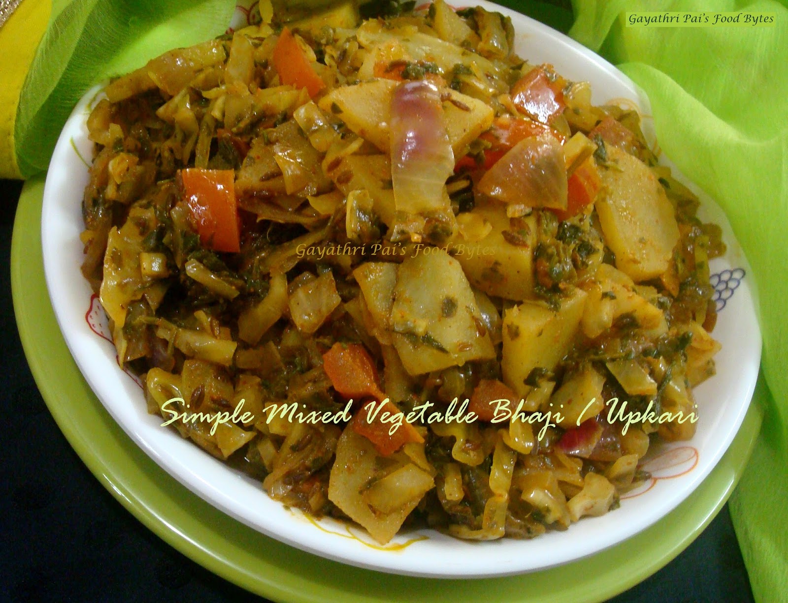 Gayathri Pai's Food Bytes: Simple Mixed Vegetable Bhaji.