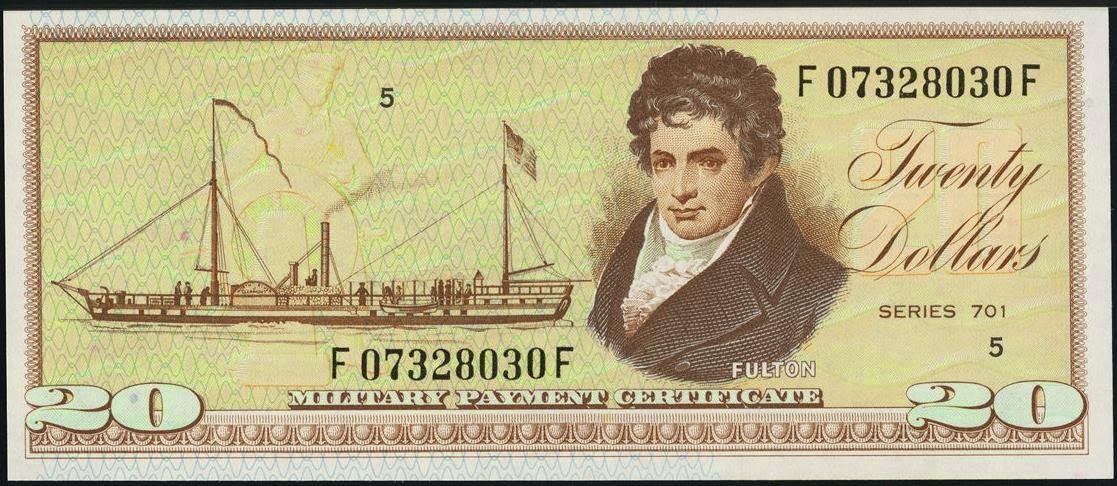 United States 20 Dollars Military Payment Certificate, Series 701|World ...