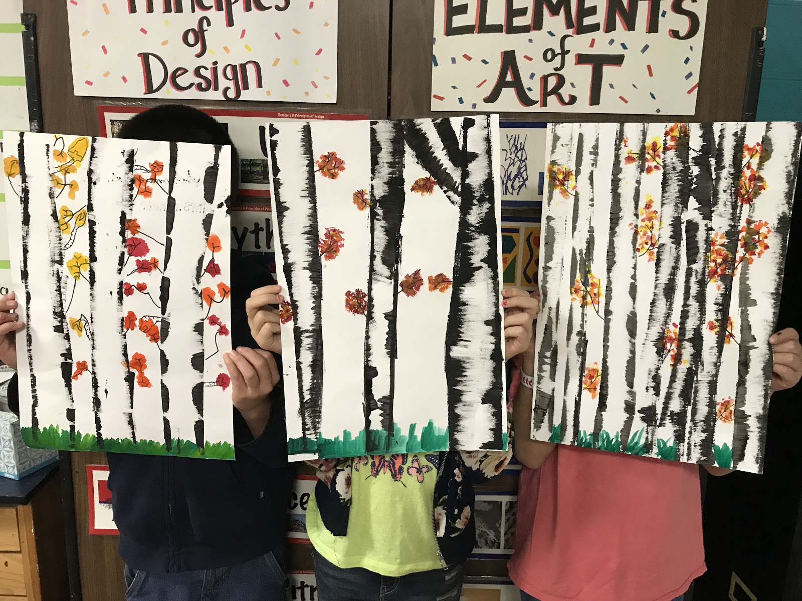 Elements of the Art Room: 4th Grade Fall or Winter Birch Trees