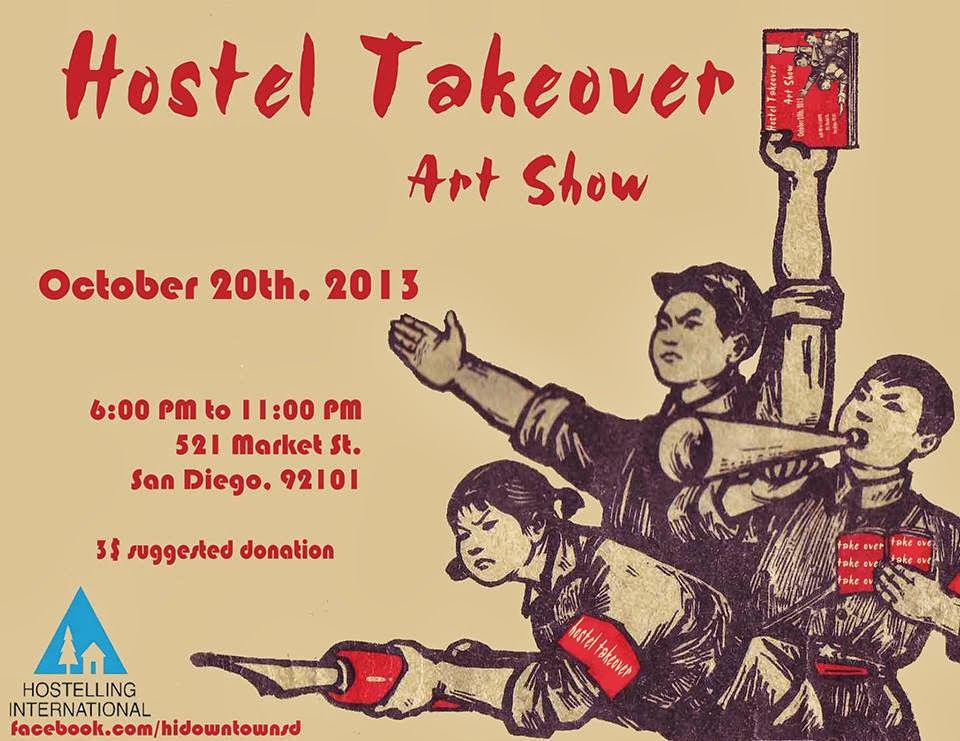 San Diego, CA: Hostel Takeover Art Show October 20 ~ California Road Trip