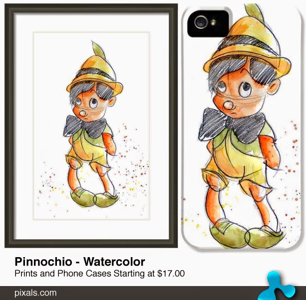 The Art of Andy Fling: Pinocchio Watercolor | Poster Art