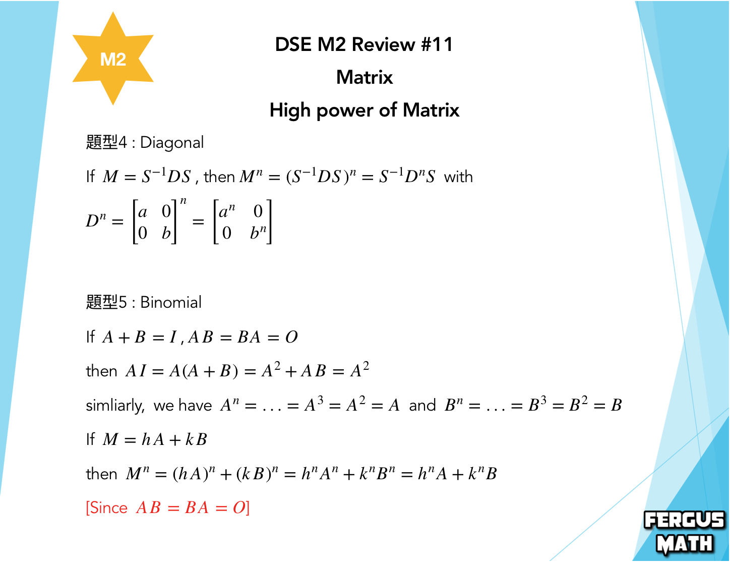 Fergus Sir Mathematics: M2 Review - Chapter 11 Matrix