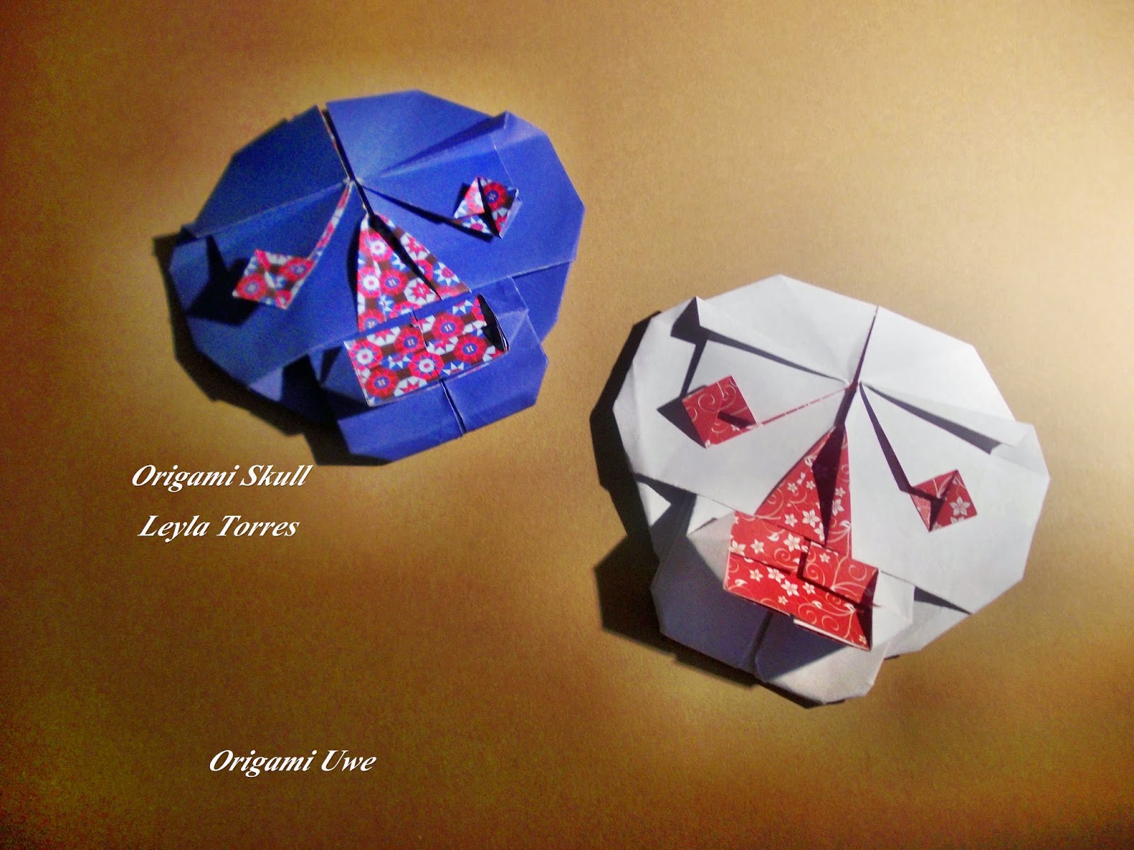 Origami, Fleurogami und Sterne : Origami Skull