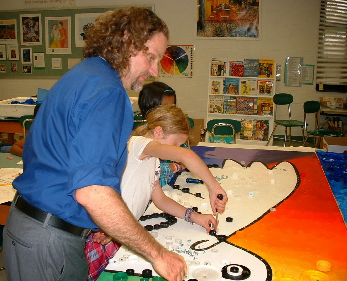 Mrs. Belton's Artists: "Dove of Peace" Bottle Cap Mural