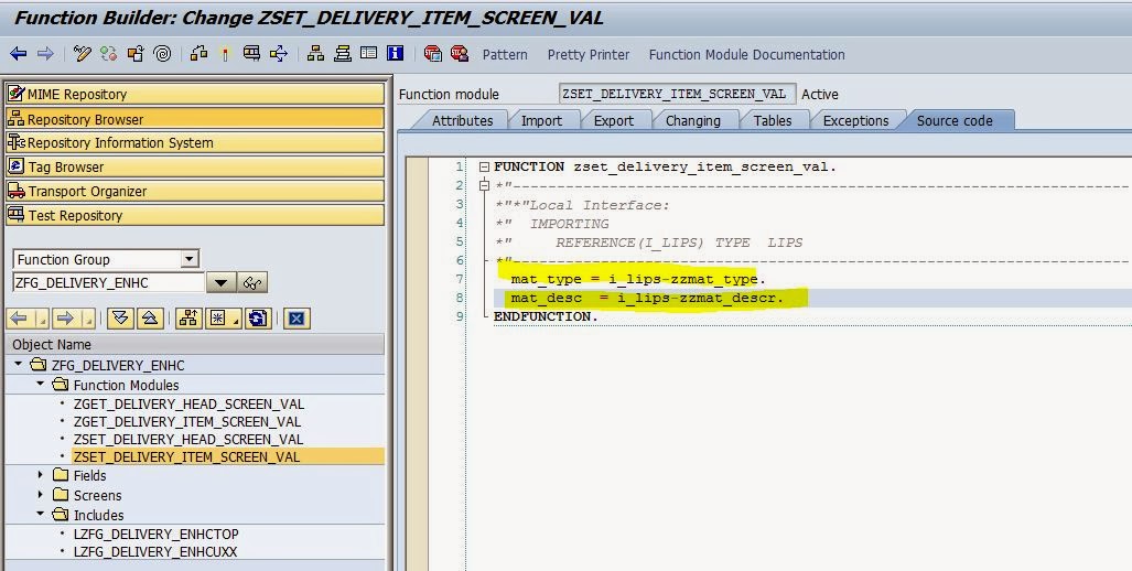 TECHSAP : Screen Enhancement for Delivery item of VL01N/VL02N Tcode By ...