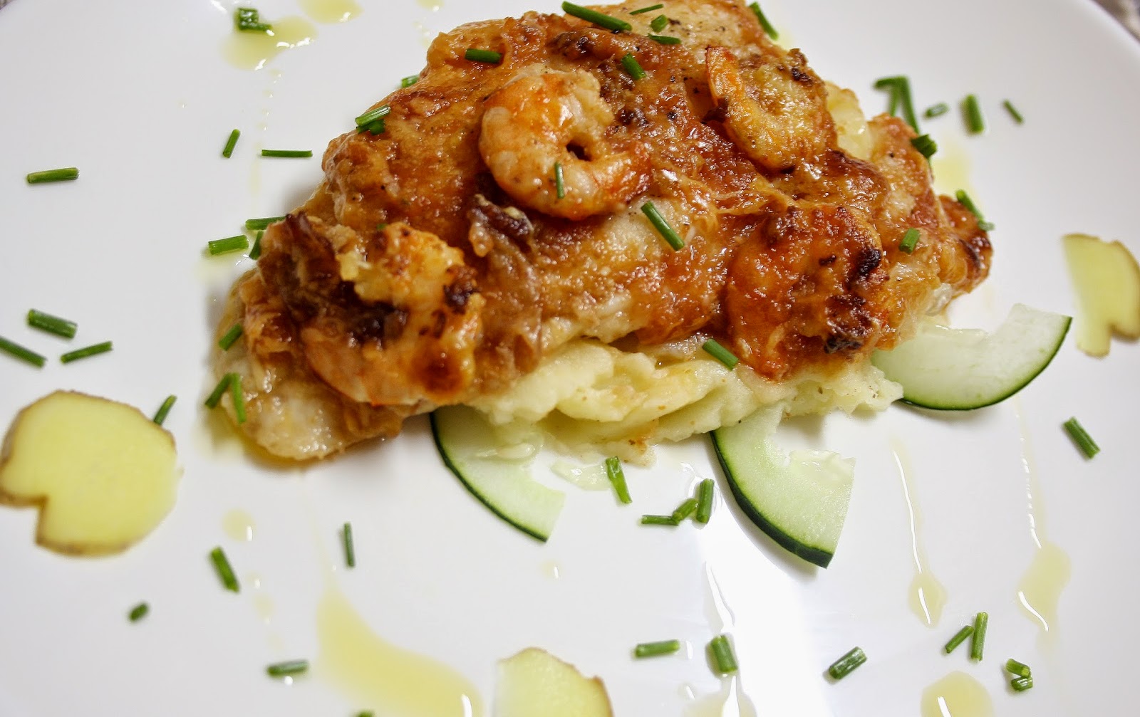 Paixão no Prato: Filete de peixe com molho de gengibre e camarão em ...