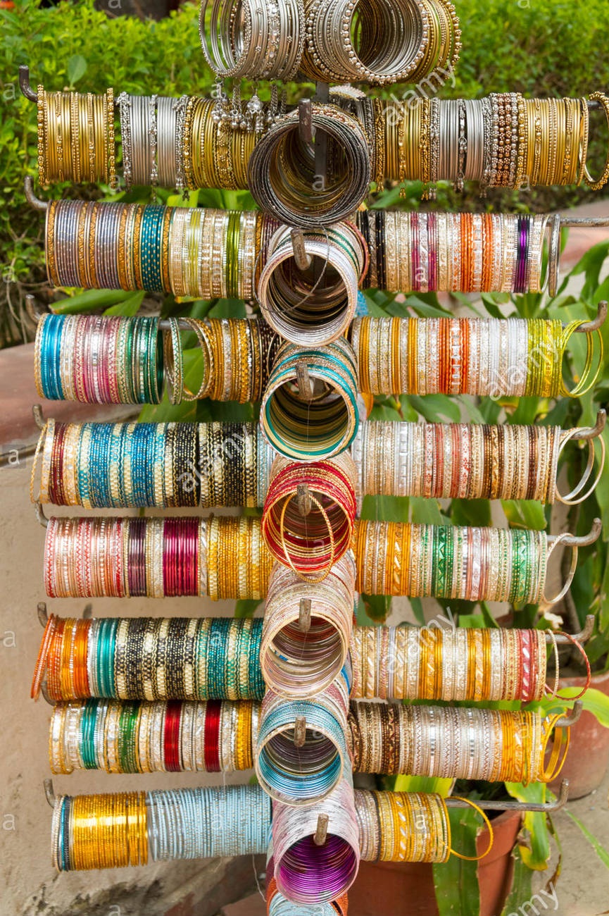 stylish bangles stand full of glass bangles for girls - Sari Info
