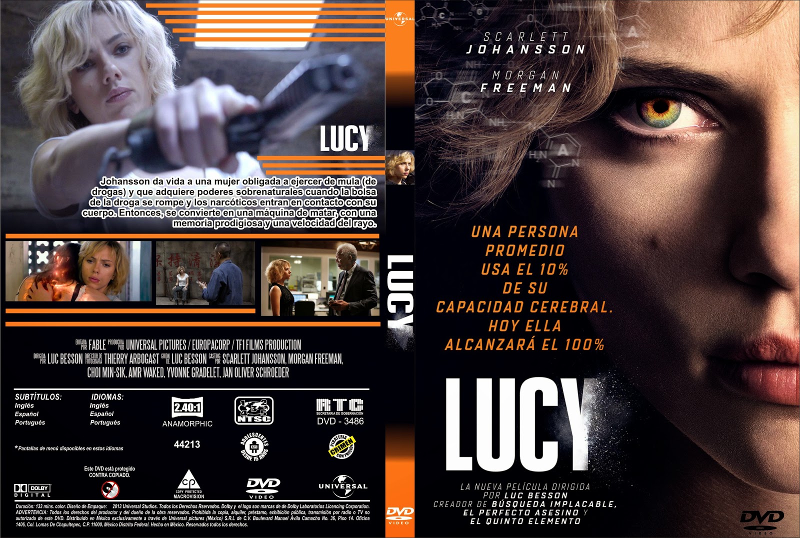PB | DVD Cover / Caratula FREE: LUCY - DVD COVER 2014 ESPAÑOL (*)