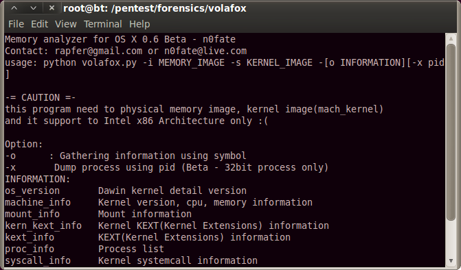 The Evil Bit Blog: Backtrack Forensics: volafox
