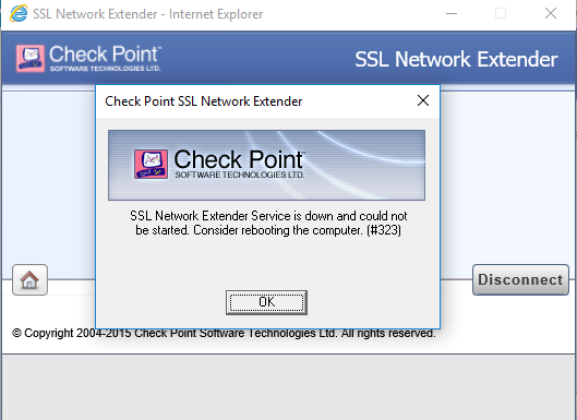 IE on Windows 10 Error: SSL Network Extender Service is down and could ...