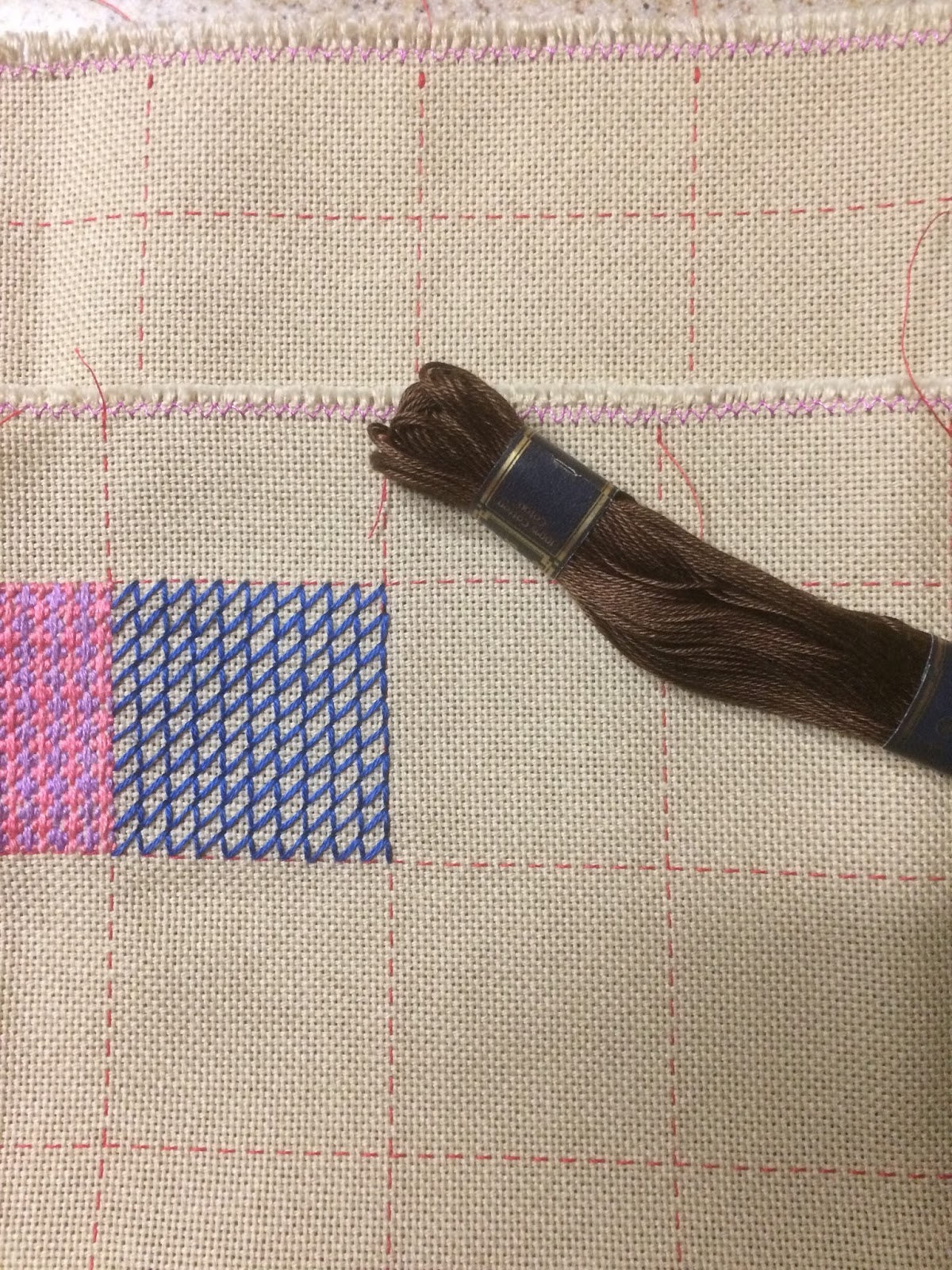 Queenie's Needlework: Sunday Stitch School - Lesson 51: Tent Stitch