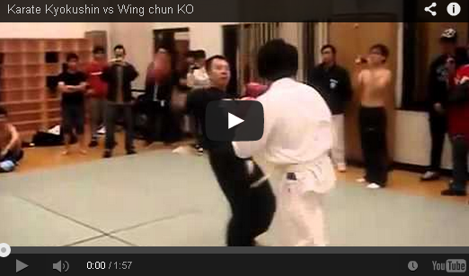 Karate Kyokushin vs Wing chun KO - Mixed Martial Arts