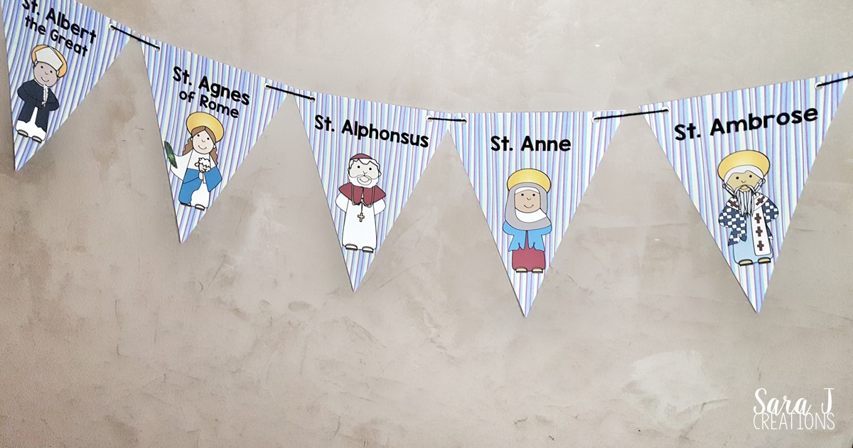 Catholic Saint Banners | Sara J Creations