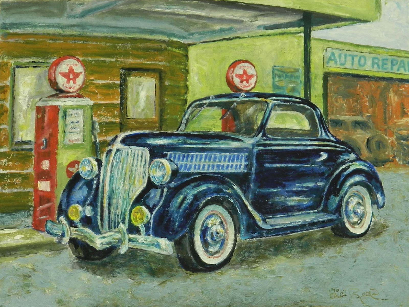 Toonsville: 1936 Ford Coupe - oil painting