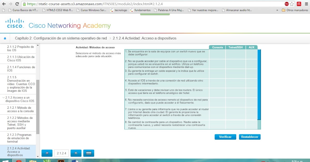 CISCO CCNA 1 v5.0: 2.1.2.4 Laboratorio