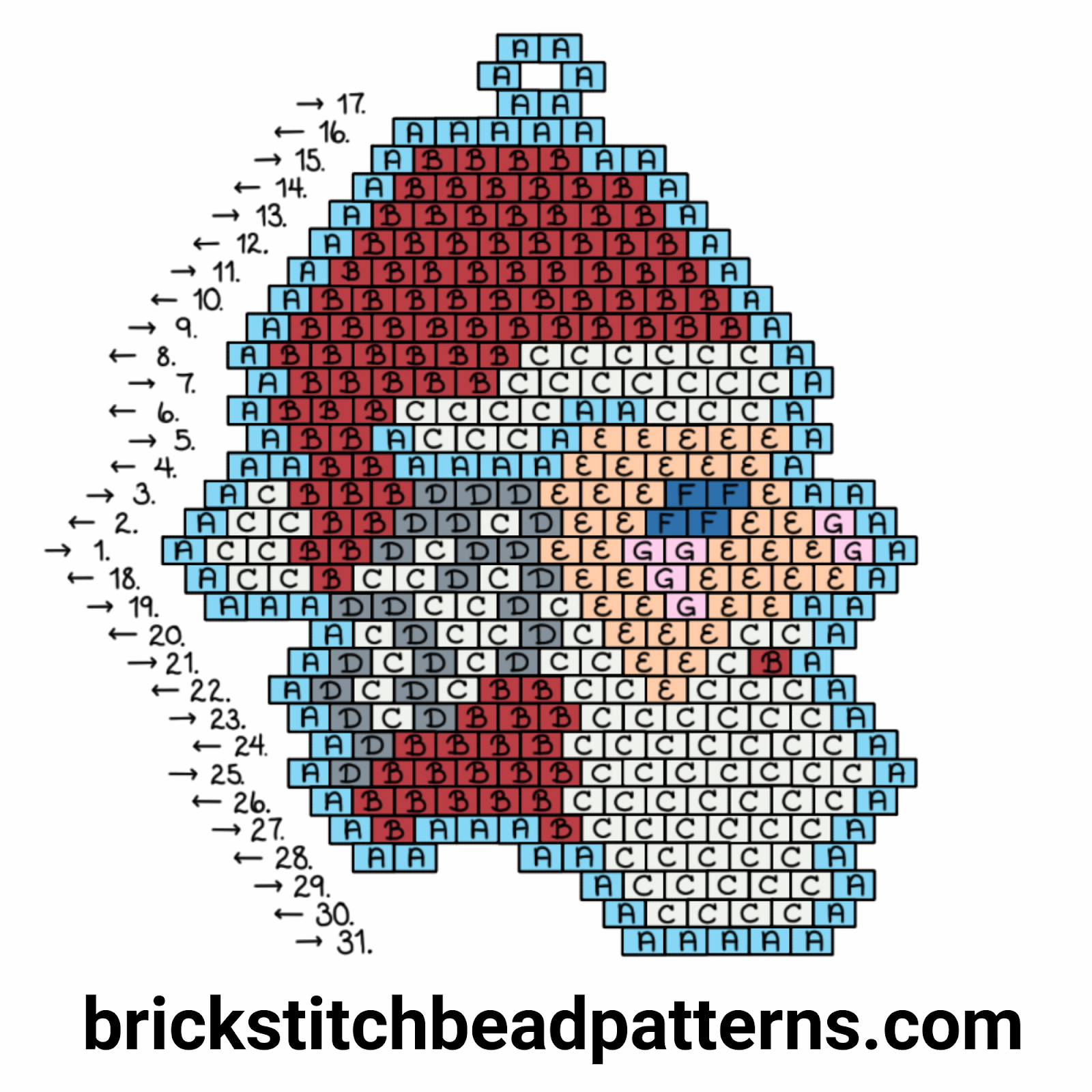 Brick Stitch Bead Patterns Journal: Santa's Good Side Free Christmas ...