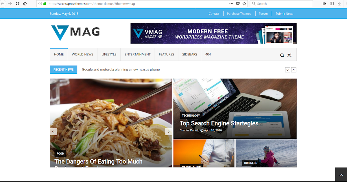 Vmag - Free WordPress Magazine Theme - Kangarif.net