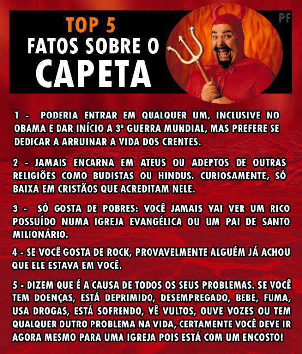 A Cantina da Escola: Cinco fatos sobre o Capeta!