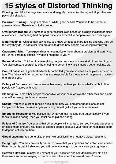 15 Styles of Distorted Thinking ~ God is Heart