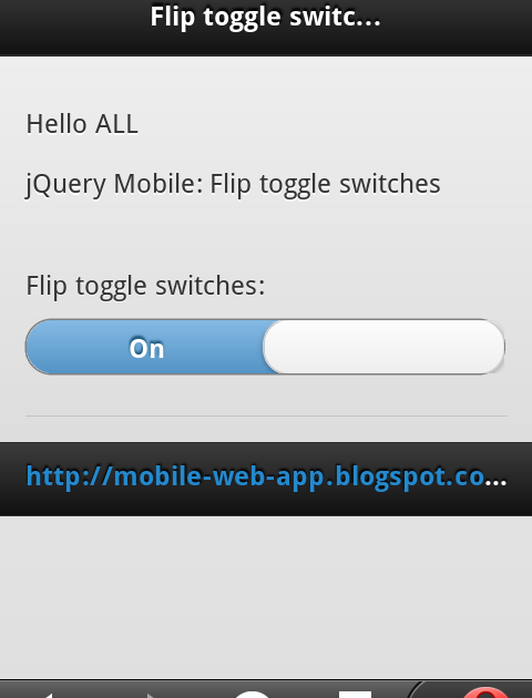 Mobile Web App Flip Toggle Switches