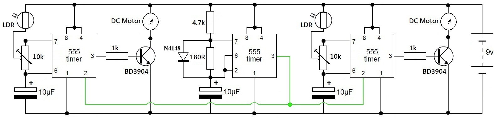 Projects Fun Line Following Robot Using 555 Ics