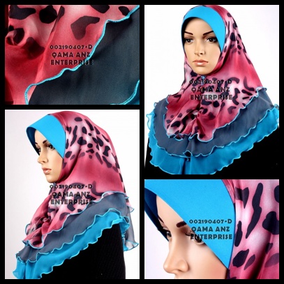 Gaya Tudung Masa Kini: Tudung Awning : Corak Leopard