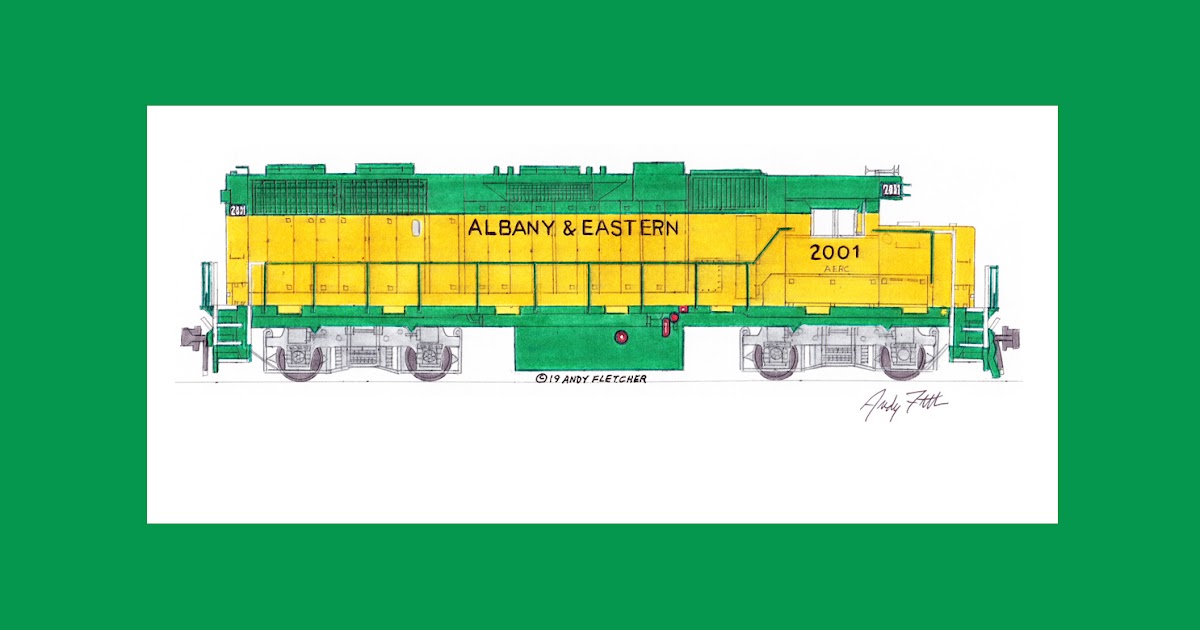 Andy Fletcher Blog-: Albany and Eastern GP38AC Drawing by Andy Fletcher