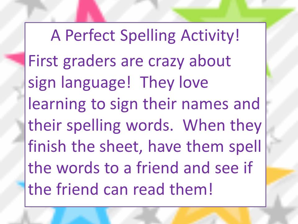 Harcourt Trophies Reading Ticket: Spelling Sign Language