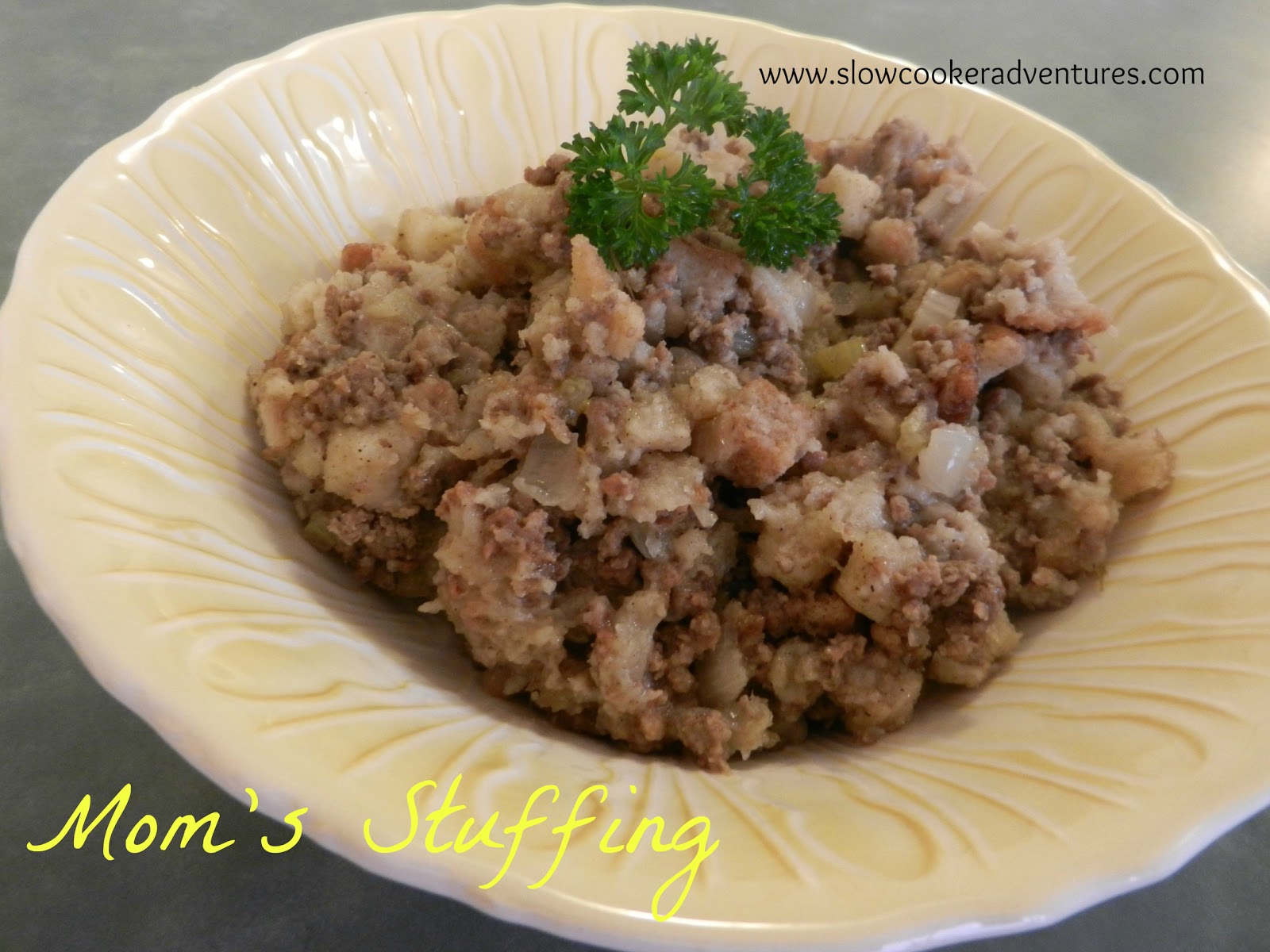 A Busy Mom's Slow Cooker Adventures: Mom's Stuffing - Mrs. Cubbison's ...