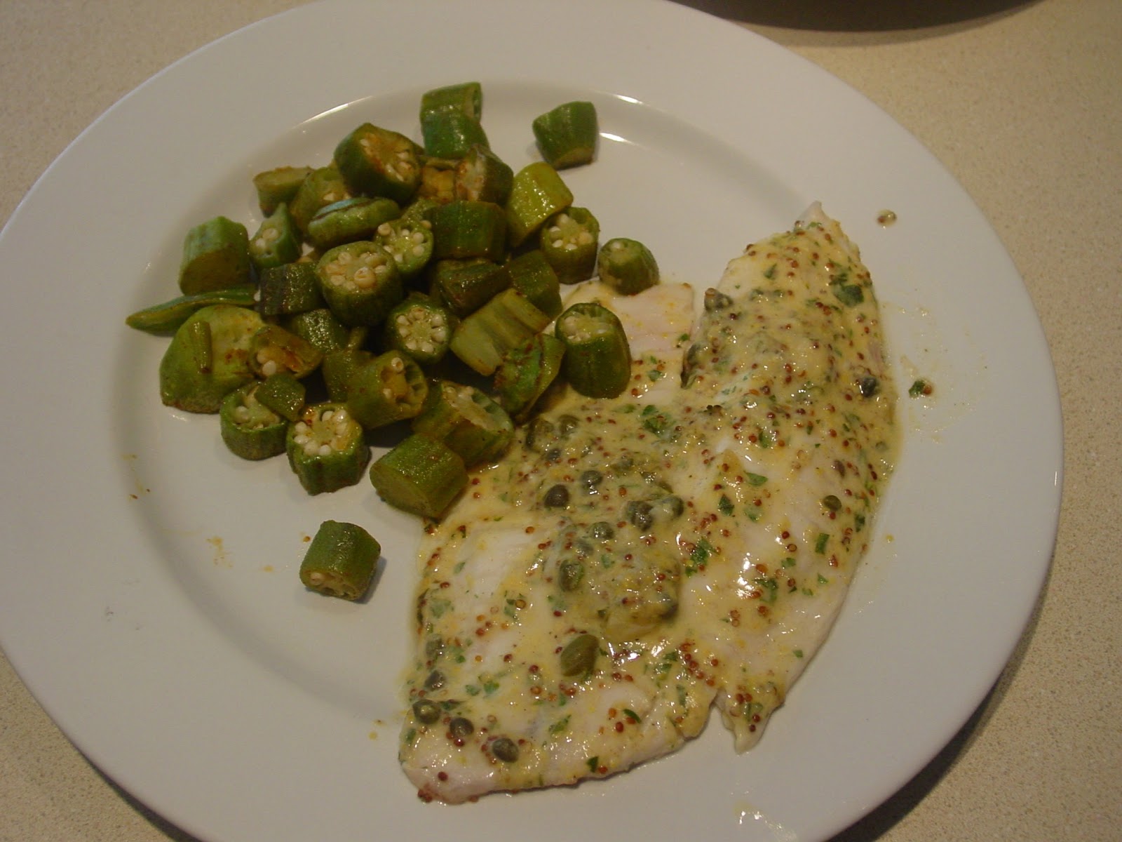 The Dirty Floor: Fast 15 Minute Dinner: Mustard Caper Baked Tilapia