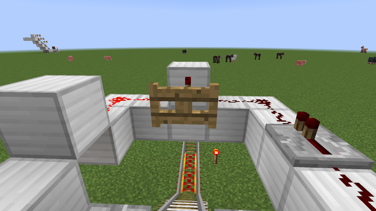 Automatic item transport system with the minecarts