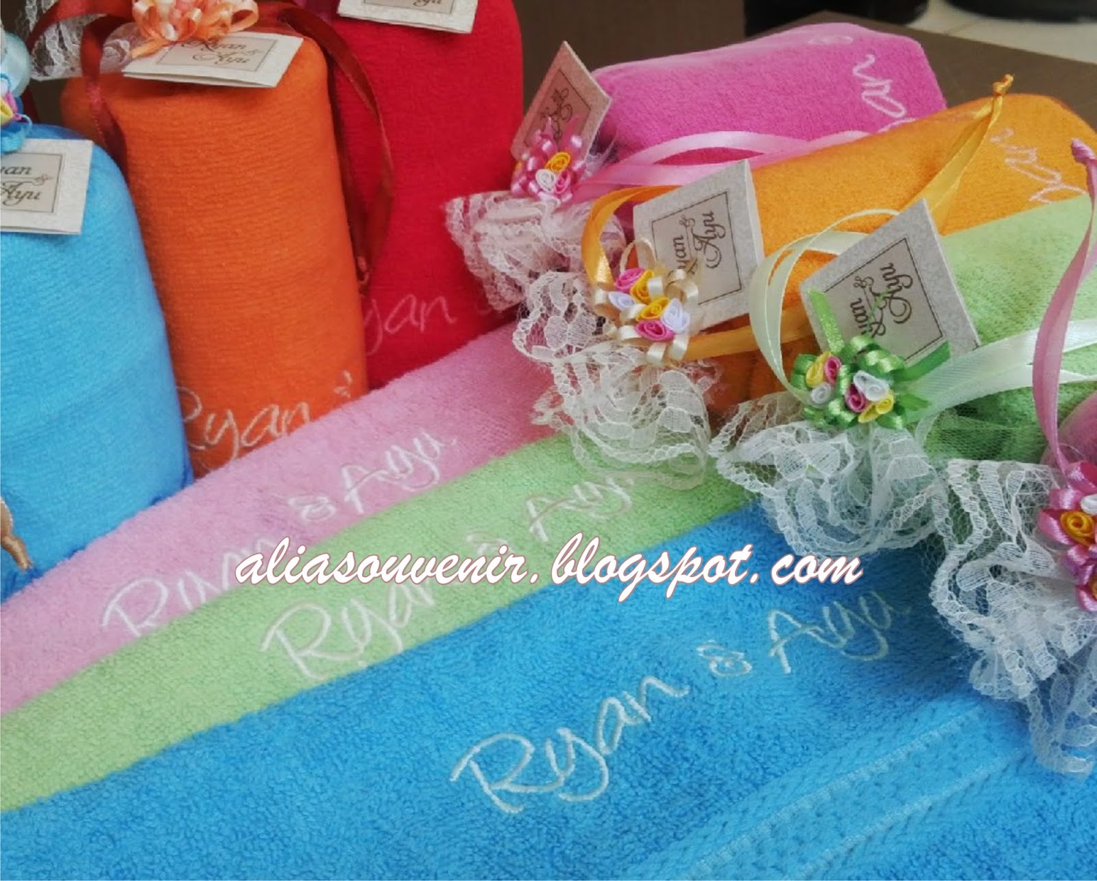 Souvenir Handuk 35x75 Bordir Pernikahan / Wedding