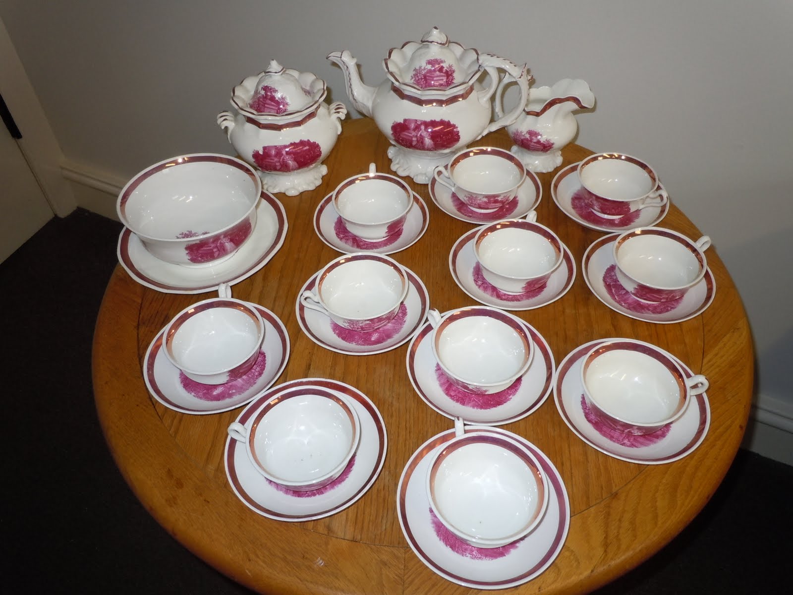 Clarke House Museum: New Acquisition: Pink Lustreware Tea Set