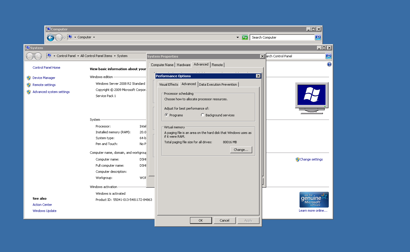 Paging File for Windows Server