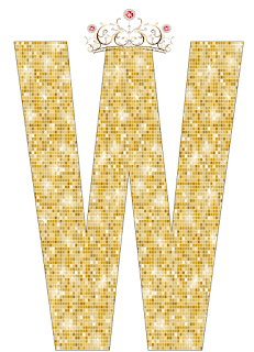 Abecedario de Corona con Fondo Dorado. Alphabet of Crown with Golden ...