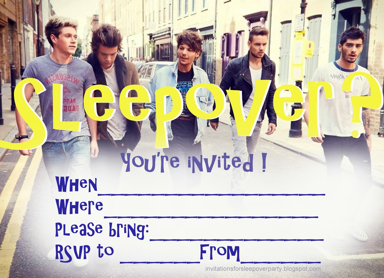 INVITATIONS FOR SLEEPOVER PARTY