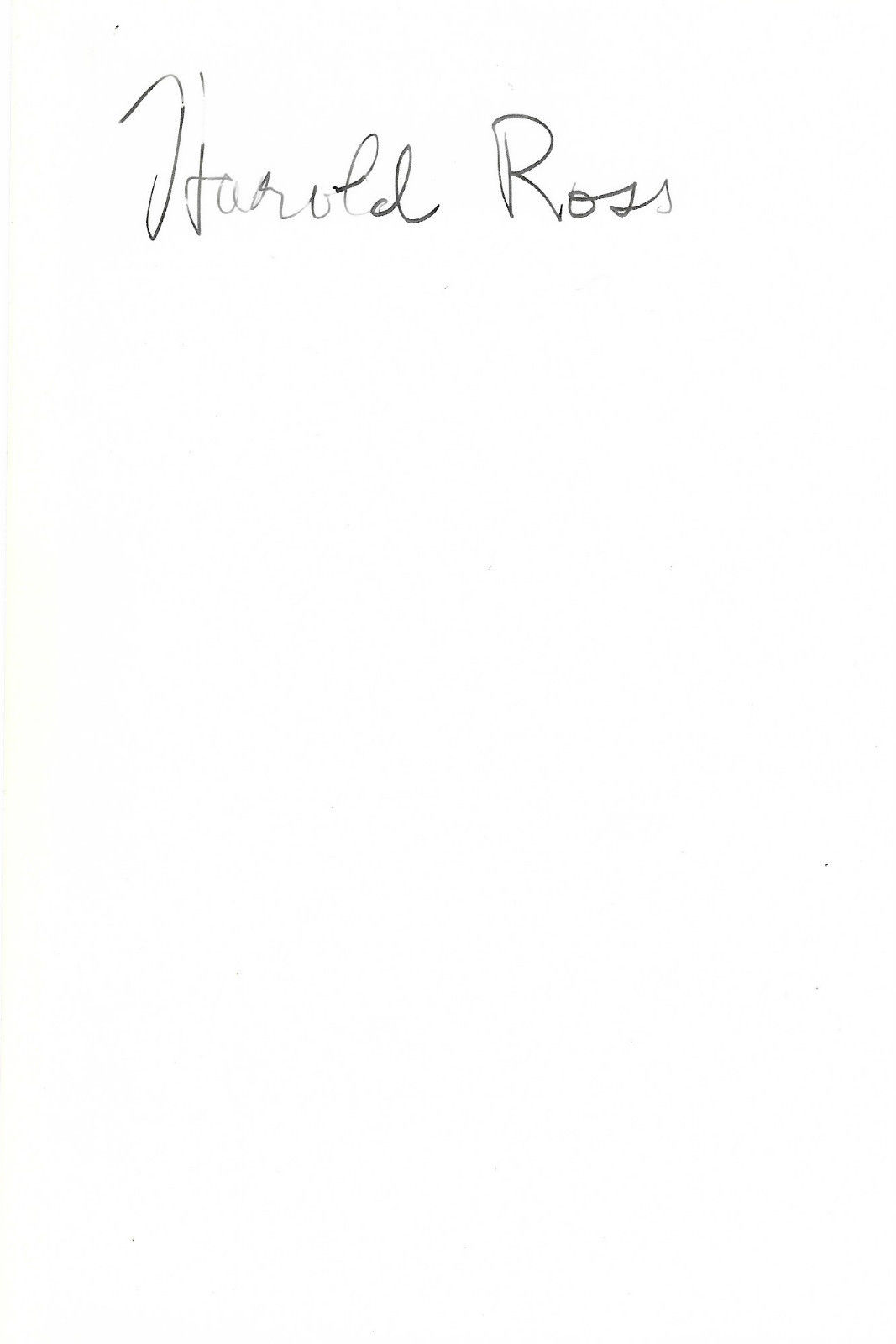 Attempted Bloggery: A Portrait of Harold Ross